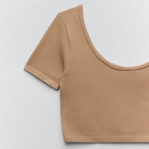 Zara | Tops | New With Tag Zara Seamless Beigepink Limitless Contour ...